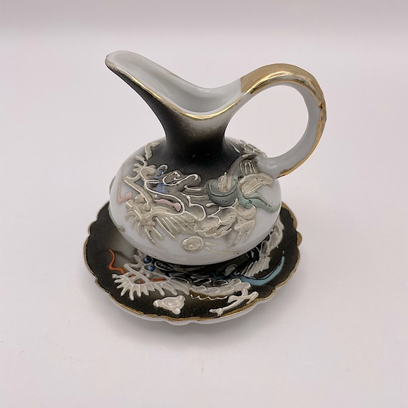 Accents | Vintage Miniature Dragon Ware Pitcherplate Moriage Black ...